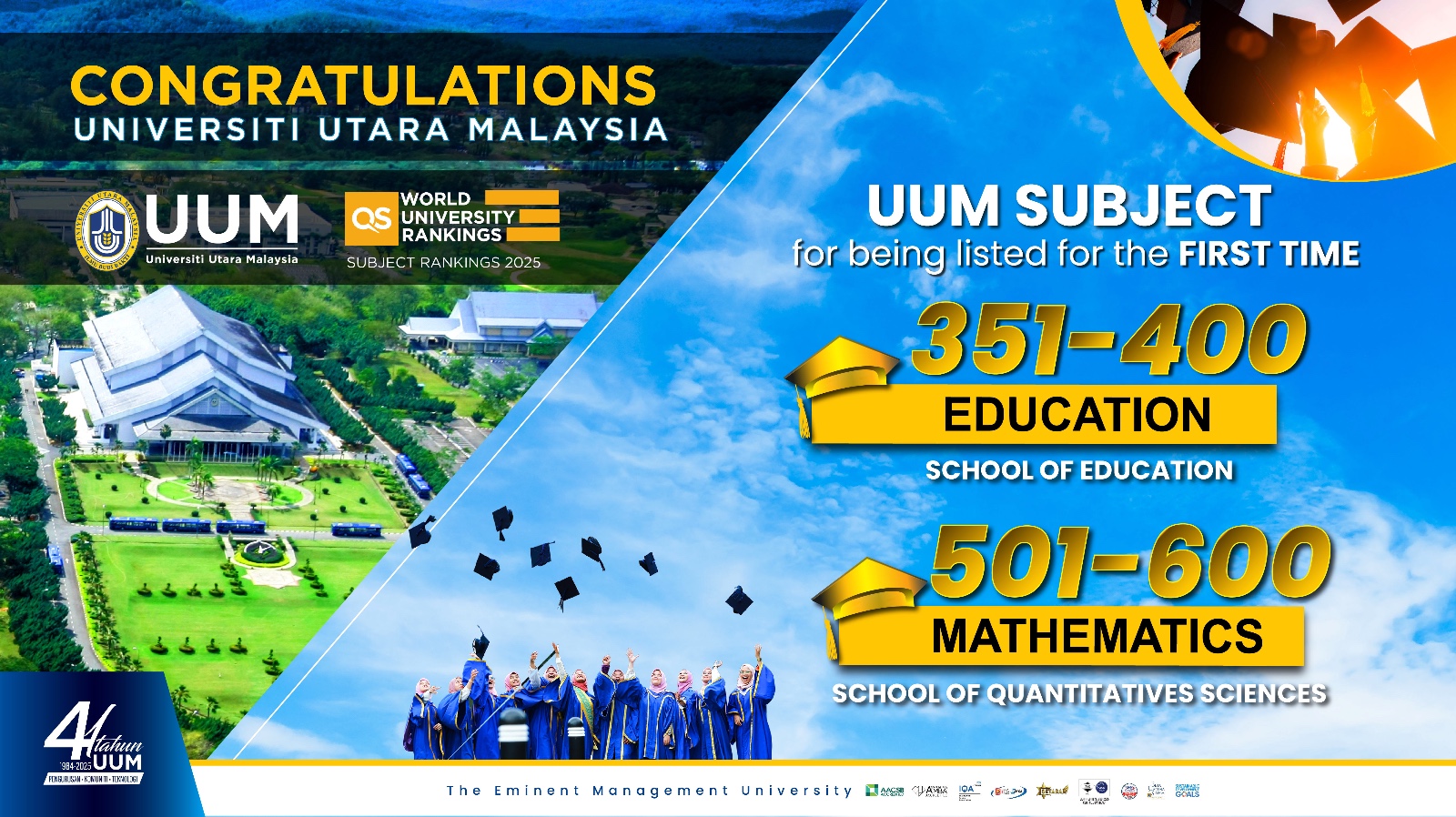 Subjek Pendidikan dan Matematik julung kali tersenarai dalam QSWUR by Subject 2025 – UUM TODAY